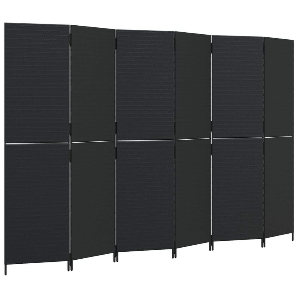 Room Divider 6 Panels Poly Rattan